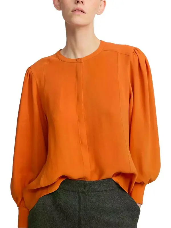 YVES SALOMON Puff-sleeve Shirt - Orange