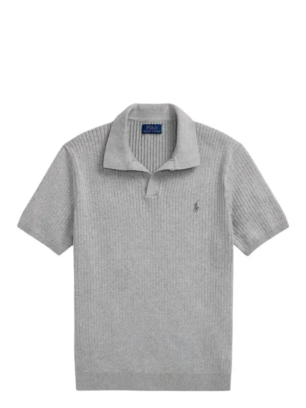Polo Ralph Lauren Ribbed Polo Shirt - Grey