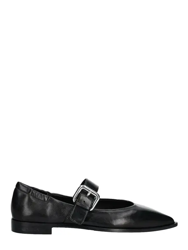 BILLI BI Pointed-toe Buckle Flat Pumps - Black