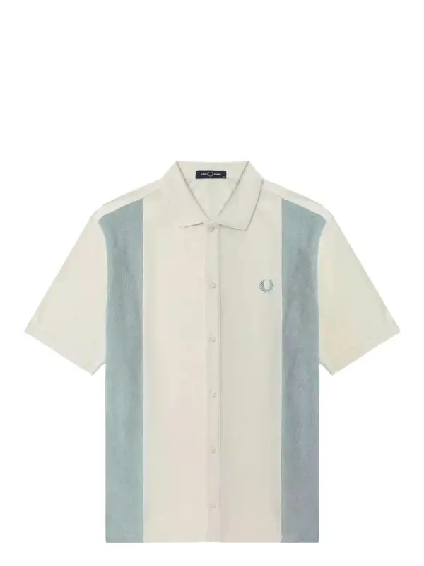 Fred Perry Towelling Panel Short-sleeve Shirt - Neutrals