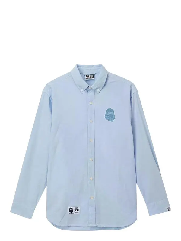 FINGERCROXX Embroidered-patch Shirt - Blue