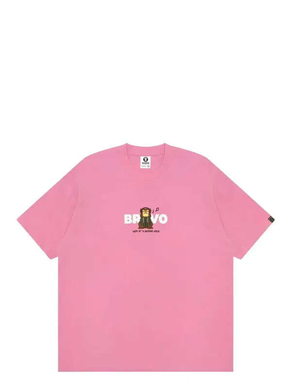 AAPE BY *A BATHING APE® Bravo Monkey-embellished T-shirt - Pink