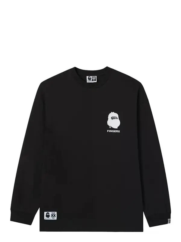 FINGERCROXX Logo-print Long-sleeve T-shirt - Black