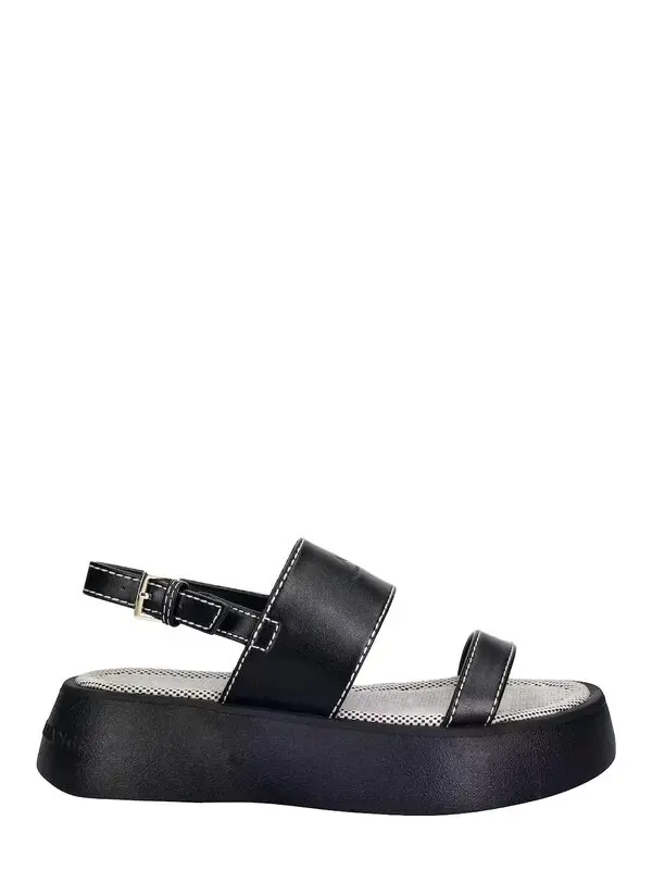 Armani Exchange Double-strap Platform Sandals - Black
