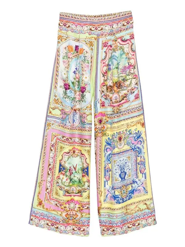 Camilla Spirit Of Santa Maria Floral-paneled Trousers - Blue