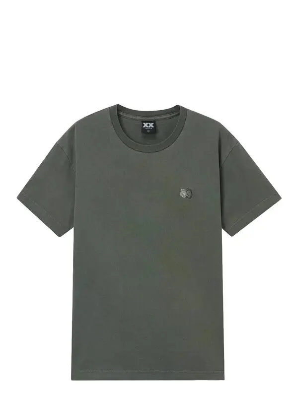 FINGERCROXX Cotton T-shirt With Embroidered Detail - Green