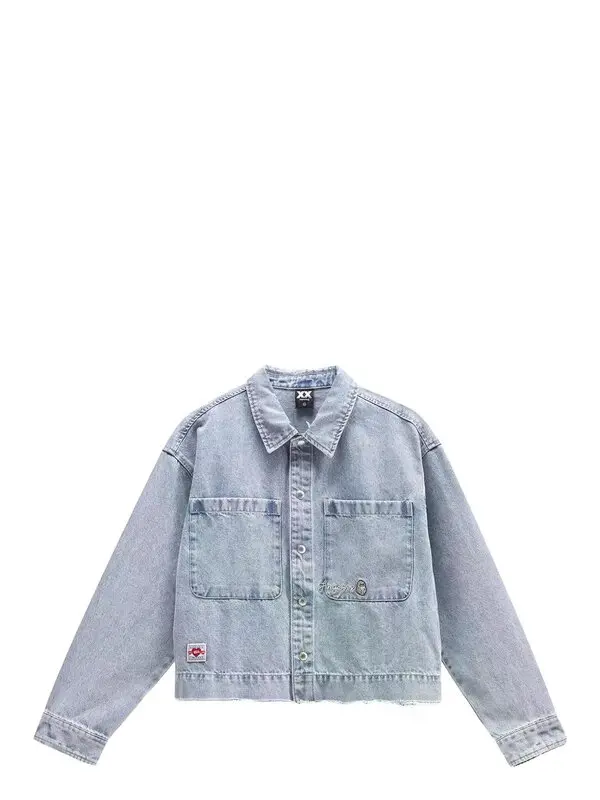 FINGERCROXX Embroidered Denim Jacket - Blue