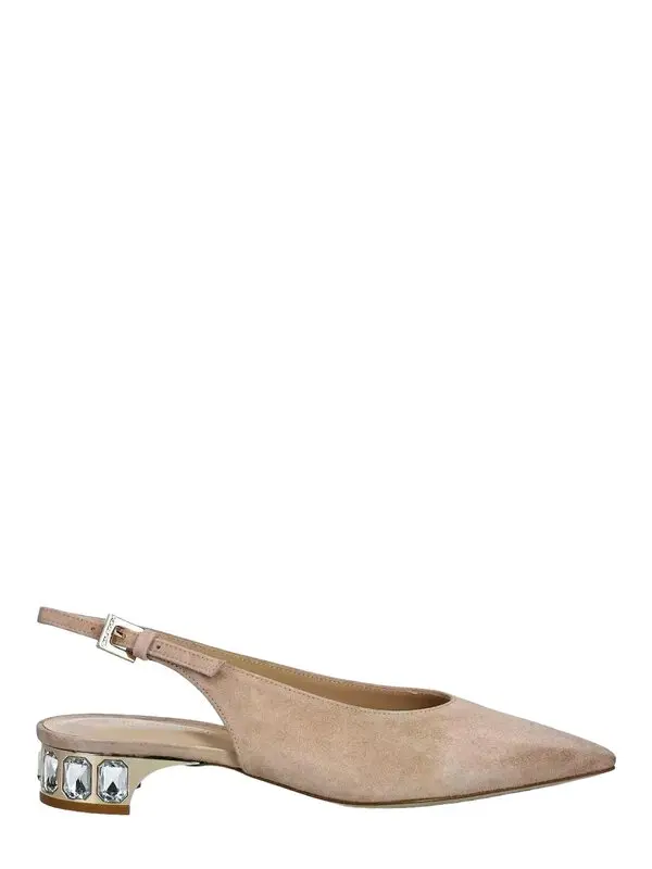 BALDININI Embellished Slingback Flat Pumps - Neutrals