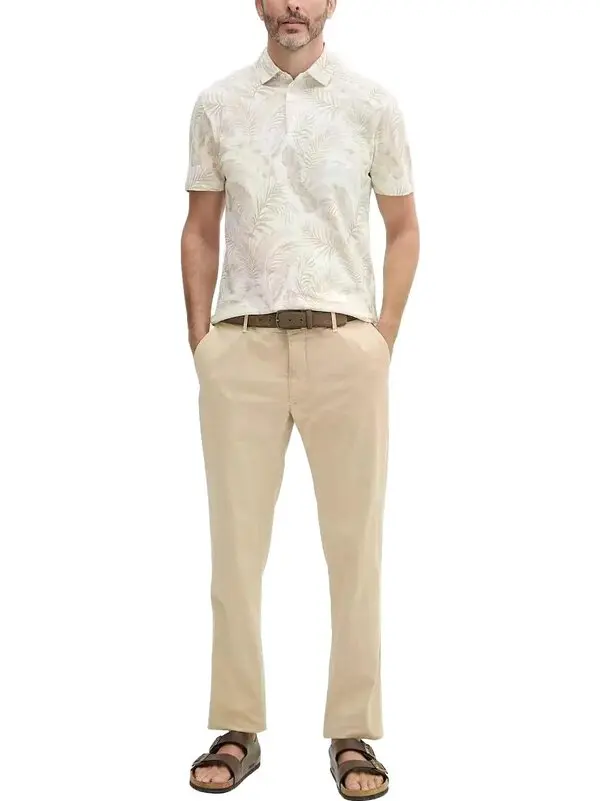 HACKETT Leaf-print Polo Shirt - Neutrals