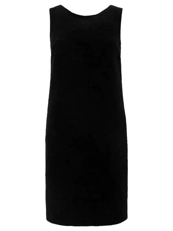 LOULOU Sleeveless Bouclette Tweed Dress - Black