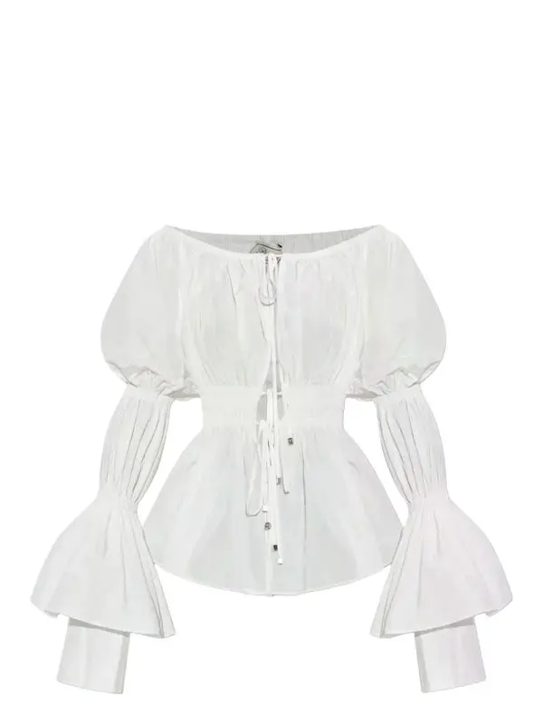 Blumarine Off-shoulder Puff-sleeve Top - White