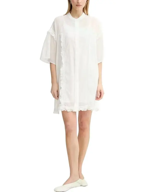 ISABELLE BLANCHE Ruffle-trimmed Shirt Dress - White