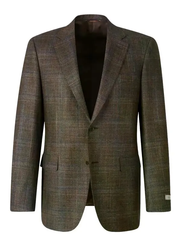 Canali Single-breasted Checked Blazer - Brown