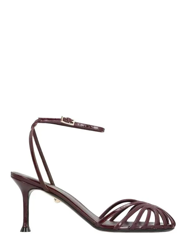 ALEVI MILANO Ankle-strap Leather Stiletto Sandals - Red