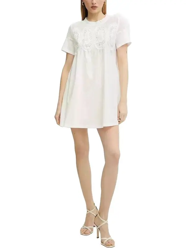 ERMANNO FIRENZE Embroidery Mini Dress - White
