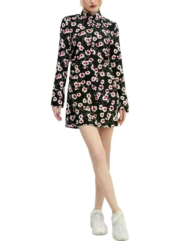 Desigual Floral Shirt Mini Dress - Black