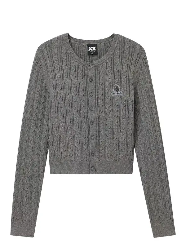 FINGERCROXX Cable-knit Cardigan - Grey