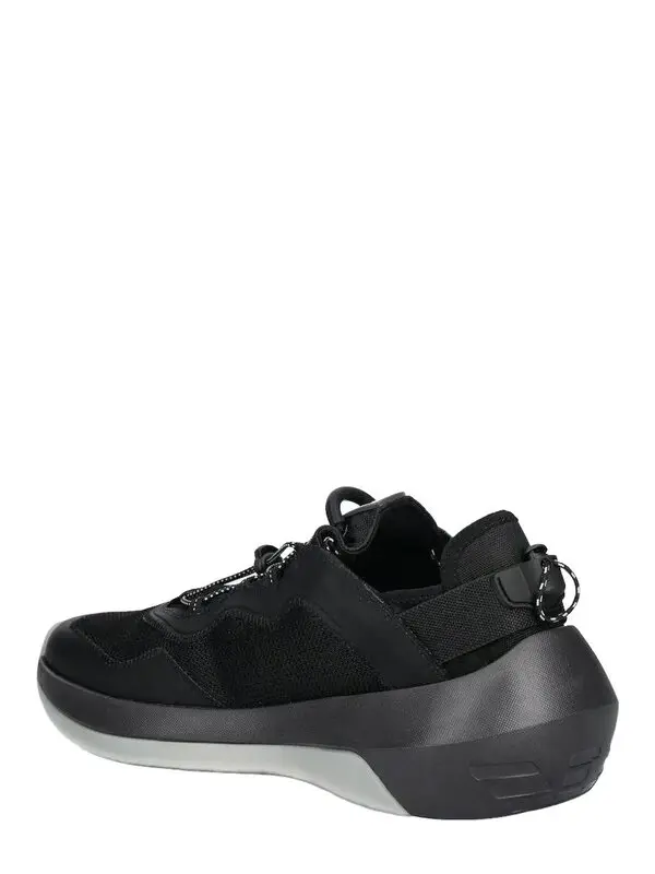 Emporio Armani Mesh Panelled Lace-up Sneakers - Black