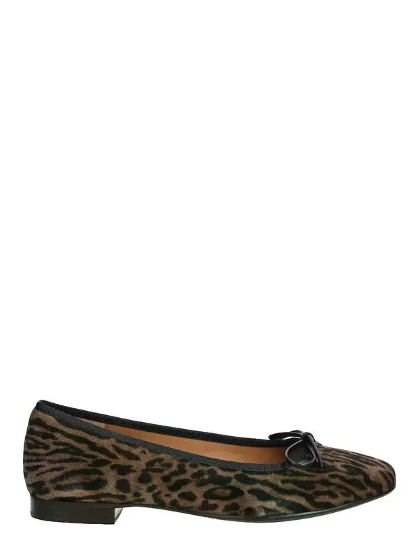 BILLI BI Leopard-print Bow Ballet Flats - Brown