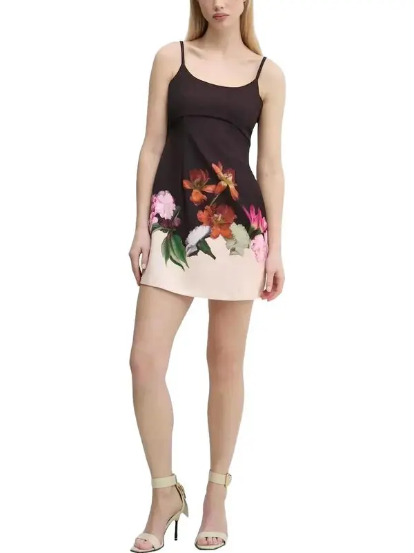 Desigual Floral-print Skater Dress - Black