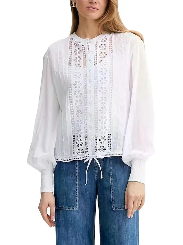 Charo Ruiz Ibiza Broderie-anglaise Balloon-sleeve Top - White