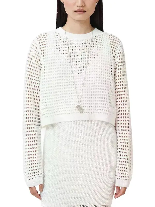 ALLSAINTS Miro Mesh-knit Midi Dress - White