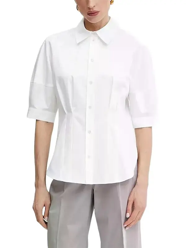 BOSS Fitted Button-front Shirt - White