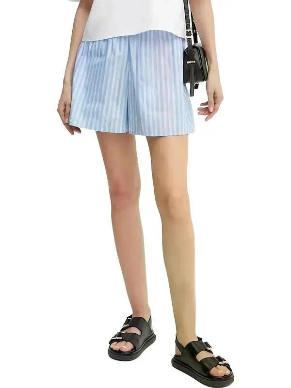 IVY OAK Striped Short Shorts - Blue