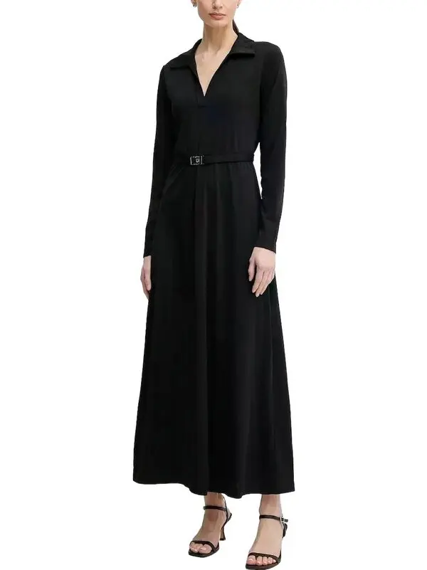 Dkny Belted A-line Dress - Black