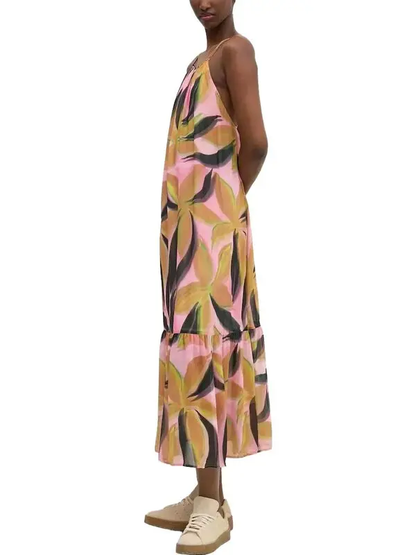 Desigual Floral-print Tiered Dress - Pink