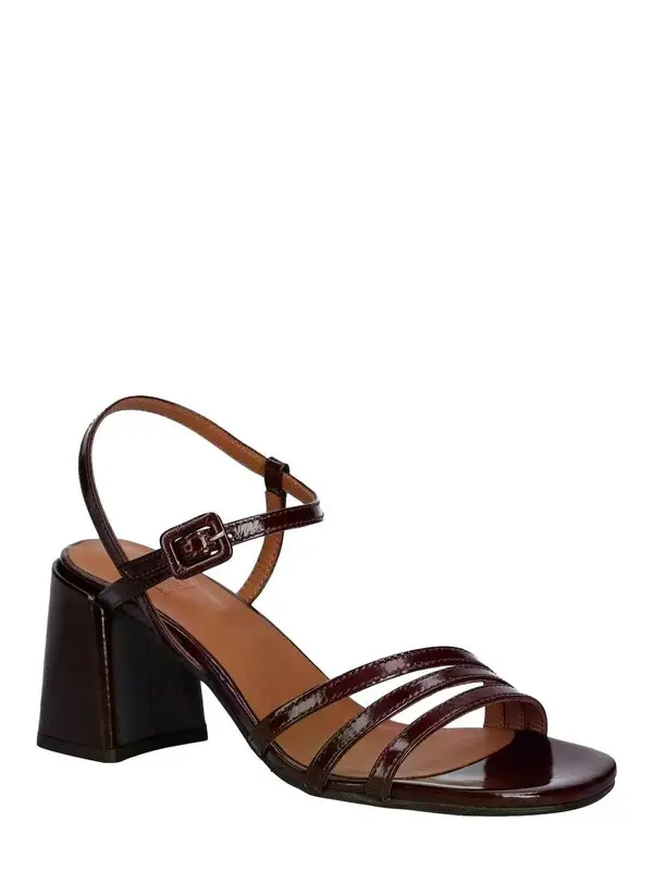 BILLI BI 75mm Patent-leather Ankle-strap Sandals - Brown