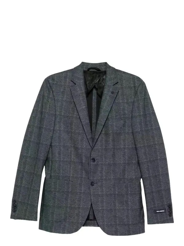 Karl Lagerfeld Checked Two-button Jacket - Blue