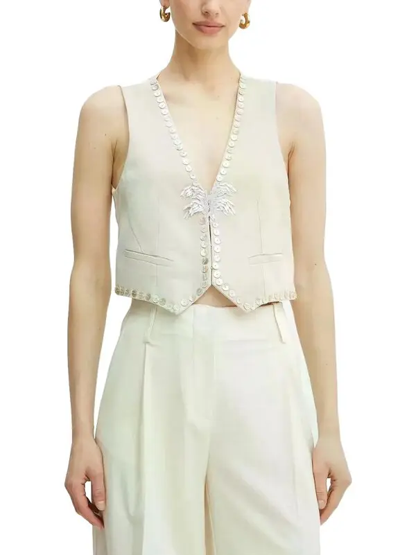 FORTE_FORTE Embellished Vest - Neutrals