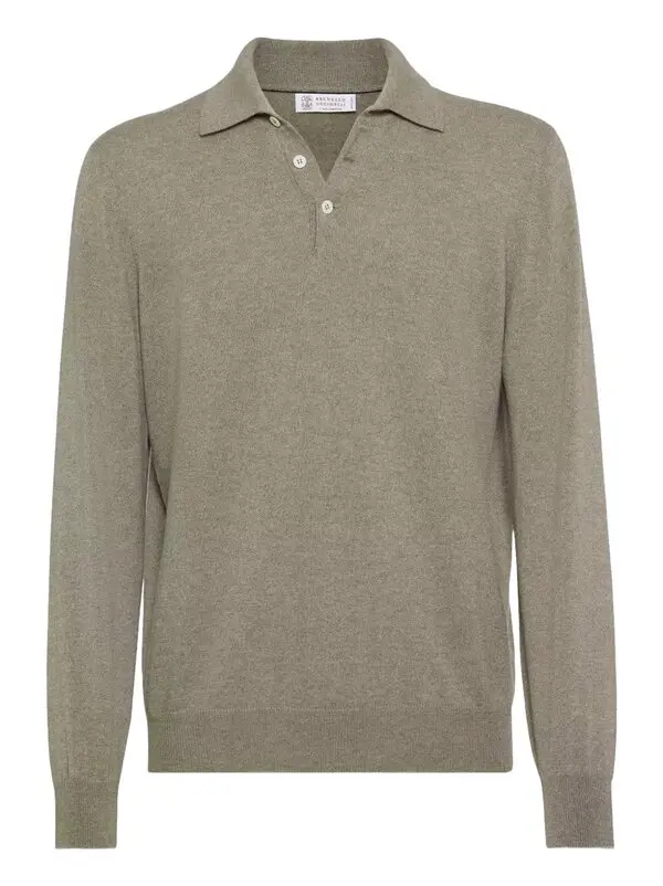 Brunello Cucinelli Polo-neck Cashmere Sweater - Green