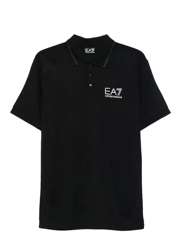 Emporio Armani Logo-print Polo Shirt - Black