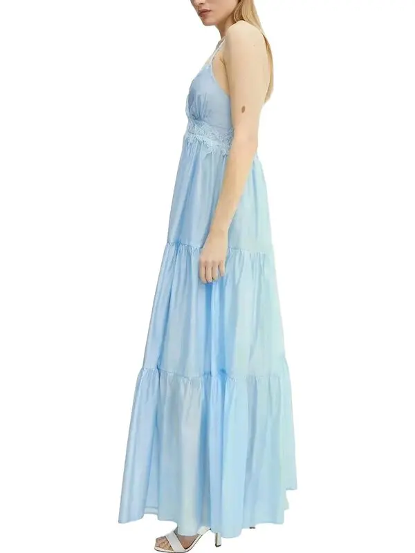 ERMANNO FIRENZE Lace-trimmed Tiered Maxi Dress - Blue