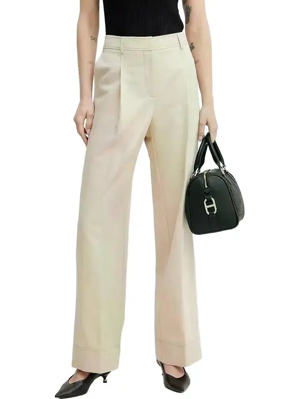 BOSS High-waisted Pleated Trousers - Neutrals