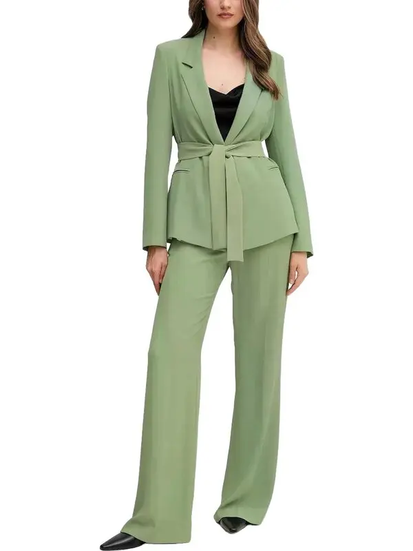 SANDRO FERRONE Belted Notched-lapel Top - Green