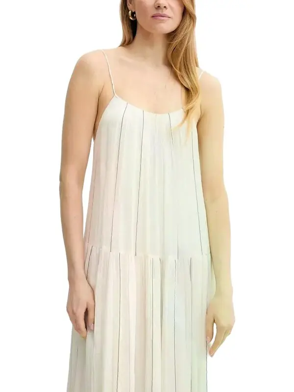 Hugo Boss Tiered Striped Maxi Dress - Neutrals