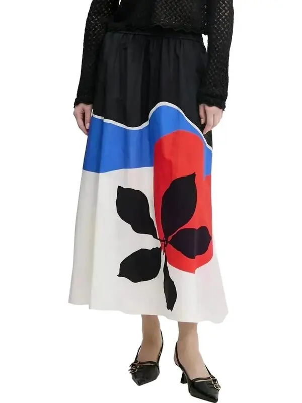 Desigual Abstract-print Midi Skirt - White