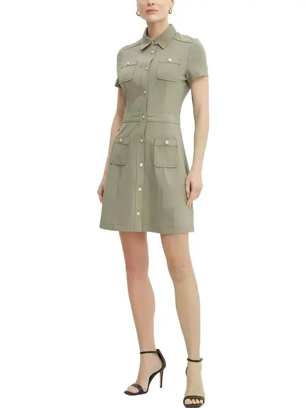 Guess Button-fastening Pocket Shirt Dress - Green
