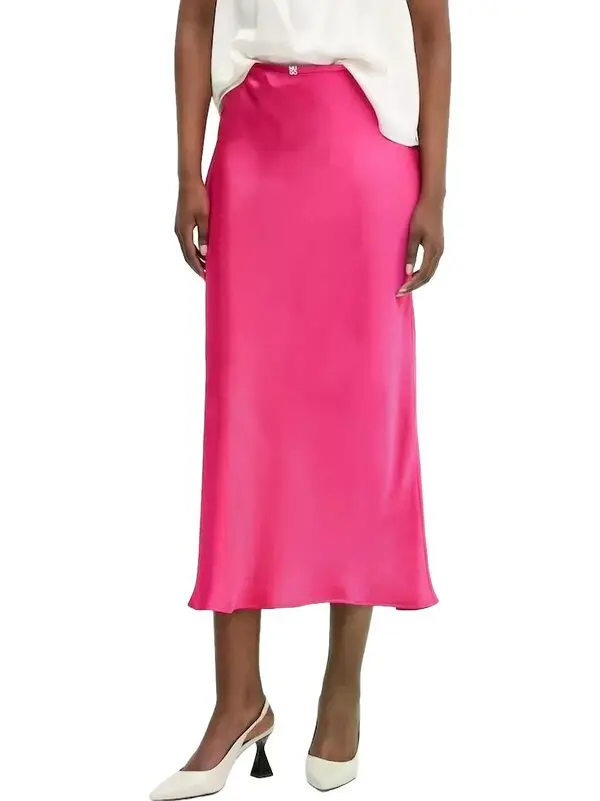 Hugo Bias-cut Satin Skirt - Pink
