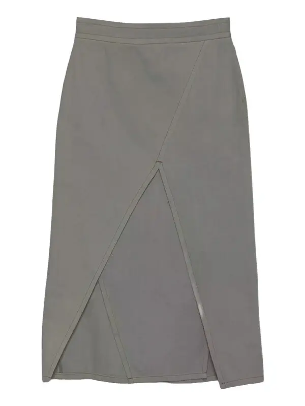 IRO PARIS Judes Slit-front Cotton Midi Skirt - Neutrals