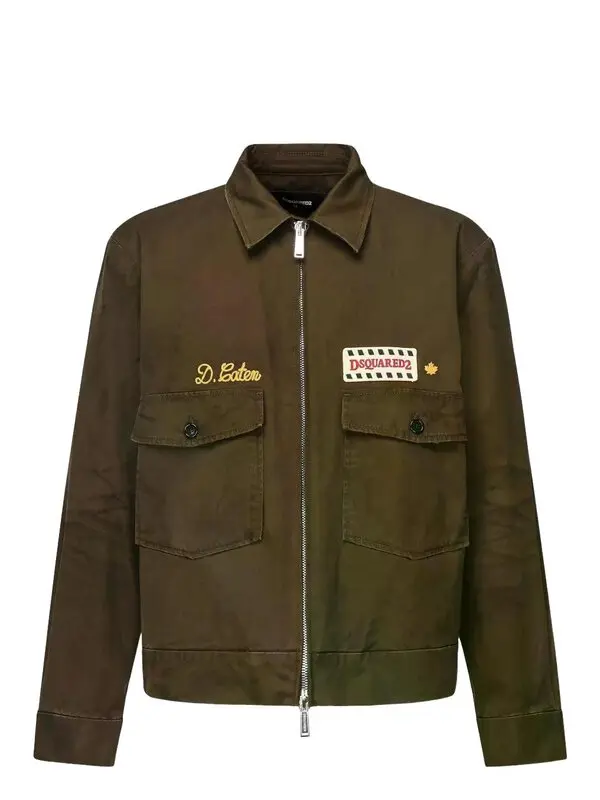 Dsquared2 Embroidered Patch Zip-up Jacket - Green