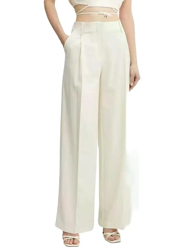SIMONA CORSELLINI Front-pleated Trousers - White