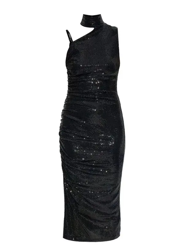 Versace Sequinned High-neck Dress - Black