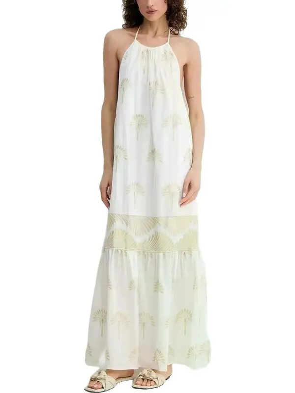 SIMONA CORSELLINI Halter-neck Maxi Dress - White