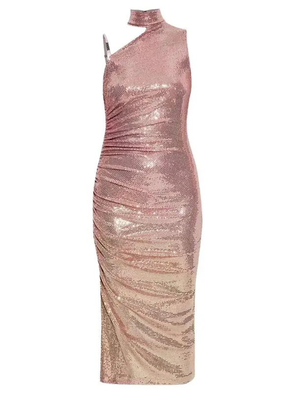 Versace Sequinned High-neck Dress - Pink