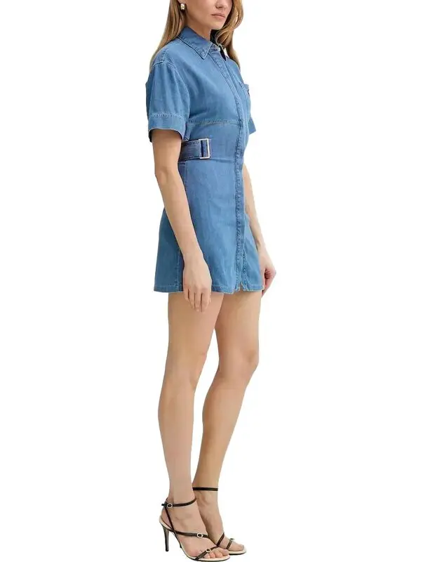 Liu Jo Belted Shirt Mini Dress - Blue
