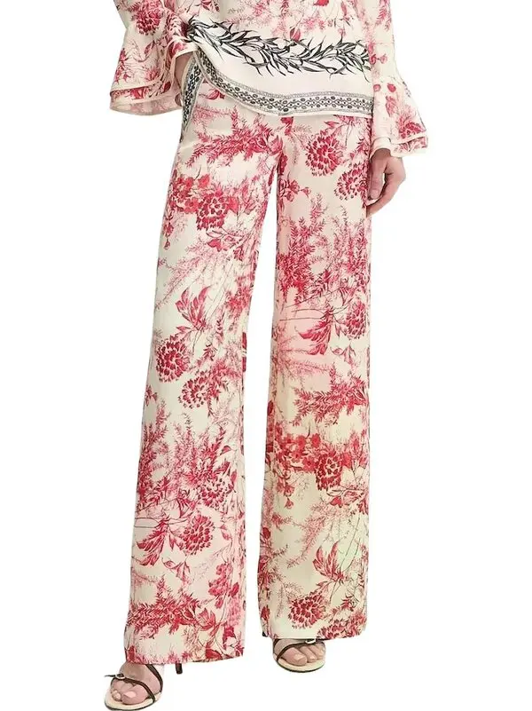 SIMONA CORSELLINI Floral-print Trousers - Red